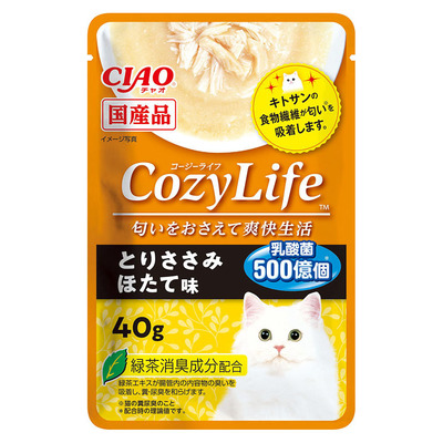 Cozy Life（コージーライフ） パウチ とりささみ ほたて味 | 商品情報 - キャットフード - | いなばペットフード株式会社